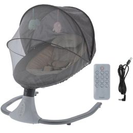 Elektrische Baby-Stubenwagen für Neugeborene, USB-Stecker, Fernbedienung, Baby-Beruhigungsschaukel, Grau - Eosnow
