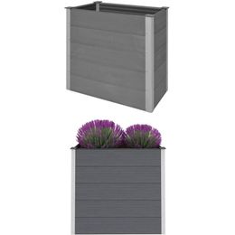 Garten-Hochbeet,Blumenkasten,Pflanzkasten Balkon, Terrasse, Garten wpc 100 x 50 x 91 cm Grau VMEC698390 MAISONCHIC