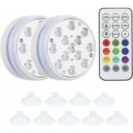 Tauch-LED-Lichtbeleuchtung Ip68 Multi-Color-Swimmingpool-Lampen mit Fernbedienung RGB-LED-Leuchten für Aquarium-Badewannen-Swimmingpool - Minkurow