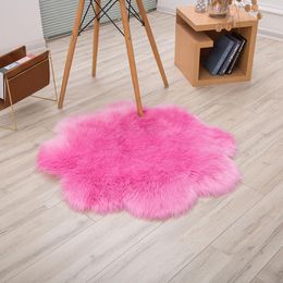 Yuit - Faux-Lammfell-Wollteppich, synthetisches Schaffell, flauschig, weich, luxuriöse Wolle, Sofa-Teppich, Kissen, dekorieren Sie Ihr Wohnzimmer und