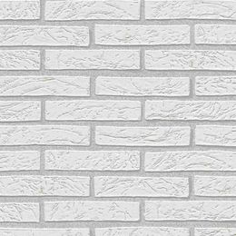 Tapete Kollektion Auswahl 6451-01 Vliestapete Stein / Beton 0.53 x 10.05 m Weiß Wohnzimmer Flur Büro Küche Wohnräume - Weiß - Erismann