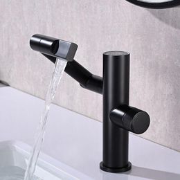 Petites Ecrevisses - Wasserhahn Bad Schwarz Modern Intelligent Drehbarer Waschtisharmatur mit LED-Anzeige Warmes und Kaltes Wasser Einhand