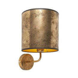 Qazqa Vintage Wandlampe Gold mit bronze Schirm - Matt - Bronze