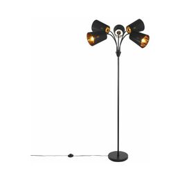 Qazqa Moderne Stehlampe schwarz 5-Licht - Carmen - Schwarz