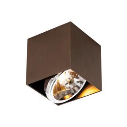 Qazqa - Design-Spot dunkelbronze quadratisch – Box - Bronze