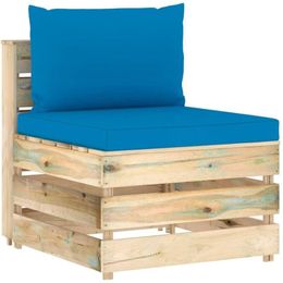 Modulares Mittelsofa mit Kissen,Gartensofa Grün Imprägniertes Holz vidaXL