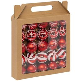 Christbaumkugeln Colorama de Noël 25er-Set aus Kunststoff D 6 cm rot weiß - rot-Weiss
