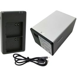 TRADESHOP Trade-shop - 2in1 Set: Kamera-Akku (14000mAh) + Dual Ladegerät kompatibel mit Arlo A7a A-7a A14 A-14 308-50019-01 VMA5420-10000S CS-NAR700XL