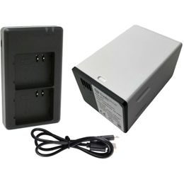 TRADESHOP 2in1 Set: Akku (14000mAh) + Doppel Dual Ladegerät inkl. Micro-USB-Kabel kompatibel mit Arlo Netgear Überwachungskamera Sicherheitskamera - Trade-shop