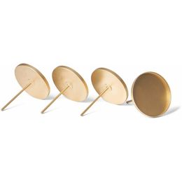 Novaliv - 4x Kerzenständer Kerzenpick, Kerzenpin, Kerzenhalter, 4x Flach 6 cm Gold - Gold