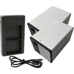 TRADESHOP Trade-shop - 3in1 Set: 2x Kamera-Akku (14000mAh) + Dual Ladegerät kompatibel mit Arlo A7a A-7a A14 A-14 308-50019-01 VMA5420-10000S CS-NAR700XL