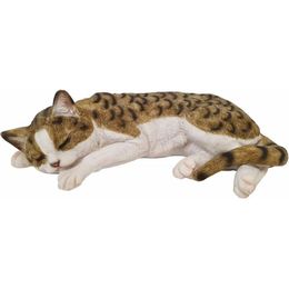 Figurendiscounter - Katze schlafend Dekofigur 12x40x26cm Figur Polyresin
