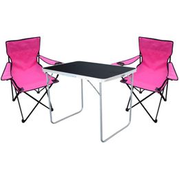 Mojawo 3-tlg Campingsessel Pink + Campingtisch-MMC330870B+2xMPO2471