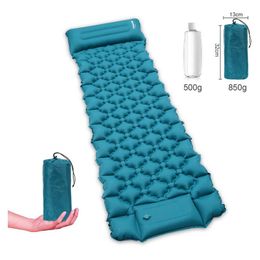 VINGO - Camping Isomatte, Kompakte, Selbstaufblasende Schlafmatte mit leichtem, Feuchtigkeitsbeständigem Kissen, 192 x 60 x 8.5 cm, blau