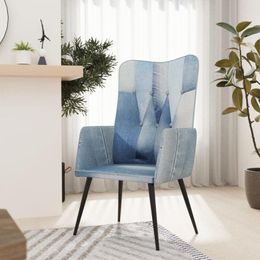 MAISONCHIC Relax-Sessel,Essstühle,Ohrensessel Patchwork Denim Canvas -12871 - Blau