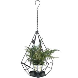 DanDiBo Blumenampel Innen Metall Wand Hängepflanzen 82 cm 96075 L mit Tür 6 Ecken Pflanzenhänger Blumenhänger Topfhänger Blumen Blumentopfhänger