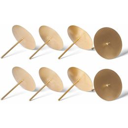 8x Novaliv Kerzenständer Kerzenpick, Kerzenpin, Kerzenhalter, 8x Mit Dorn 6 cm Gold - Gold