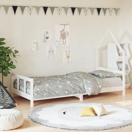 Kinderbett,Einzelbette Weiß 90x190 cm Massivholz Kiefer vidaXL