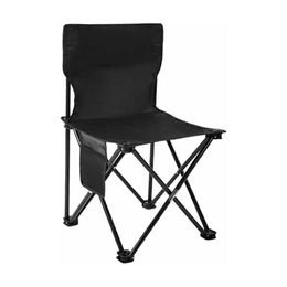 Klappstuhl für den Außenbereich, strapazierfähige Camping-Freizeitstühle mit Seitentasche Klappstühle für Picknick, Angeln, Grillen, schwarze