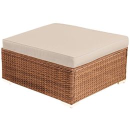 Poly-Rattan Gartenmöbel Lounge Set Hocker Braun - Brast