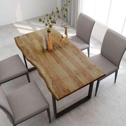 MAISONCHIC Esstisch Tisch für Wohnzimmer, Küche, Esszimmer 160x80x76 cm Massivholz Akazie DE68631