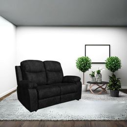2-Sitzer-Sofa, gepolstert mit Kunstleder in der Farbe Graphit - Chicago
