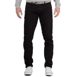 Cipo & Baxx Cipo & Baxx Slim-fit-Jeans Herren Hose BA-CD319A in Schwarz mit dicken Nähten