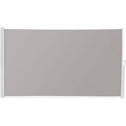 Wasabi Seitenmarkise Ausziehbar 180 x 300cm Graue Polyester-Plane – Aluminiumgehäuse - Windschutz Balkon Sichtschutz Terrasse