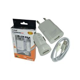 Meditrade GmbH Trade Shop Traesio - 3-IN-1 ladegerät kit auto adapter usb kabel lightning 1 m IP-6301