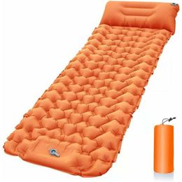 Tragbare selbstaufblasende Campingmatratze - Selbstaufblasende Campingmatratze Schlafmatratze mit Kissen und Fußpumpe Aufblasbare Matratze für