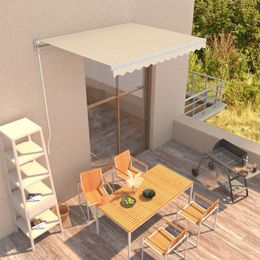 Einziehbare Markise Sonnenmarkise Sonnenschutz Terrasse Balkon Auvent Handbetrieben 300 x 250 cm Creme RGDCH864362 MAISONCHIC