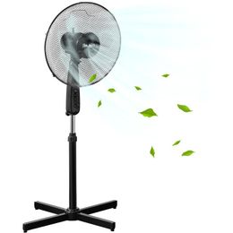 In.tec - Standventilator Antrim 41cm ø mit 3 Stufen Oszillierend 50W Schwarz Schwarz