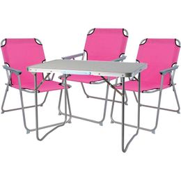 INDA-EXCLUSIV 4-teiliges Campingmöbel Set pink 80x60x68cm-DMC330871+3xDPO2600PI