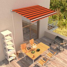 Einziehbare Markise Sonnenmarkise Sonnenschutz Terrasse Balkon Auvent Handbetrieben 350 x 250 cm Orange und Braun RGDCH952491 MAISONCHIC