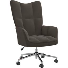 Bonnevie - Relax-Sessel/ TV-Sessel Ruhesessel Fernsehsessel Dunkelgrau Samt -DE39897 - Grau