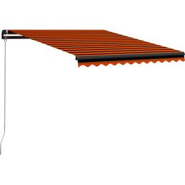 Einziehbare Markise Sonnenmarkise Sonnenschutz Terrasse Balkon Auvent Handbetrieben 300 x 250 cm Orange und Braun RGDCH289724 MAISONCHIC