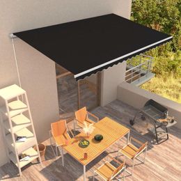 MAISONCHIC - Einziehbare Markise Sonnenmarkise Sonnenschutz Terrasse Balkon Auvent Handbetrieben 500 x 300 cm Anthrazit RGDCH983015