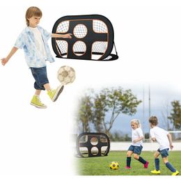 YARDIN 2 in 1 Fussballtore Fußballtore Faltbare Fussballtor Pop-Up Garten Kinder Fussballtor mit Tragetasche, 2 Schusslöchern für Familien, Garten,