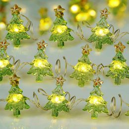 Minkurow - Weihnachtsbaum-Lichterketten, 6,56 Fuß 20 LED-Weihnachts-Lichterketten mit Timer, batteriebetriebene warmweiße