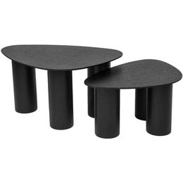 Miliboo Design-Beistelltische aus schwarzem Holz (2er-Set) foleen - Schwarz