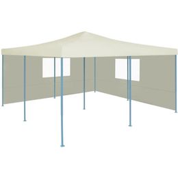 Bonnevie - Faltpavillon Pavillon Faltbar mit 2 Seitenwänden 5x5 m Creme vidaXL