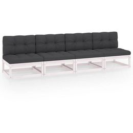 4-Sitzer-Gartensofa,Lounge-Sofa mit Kissen Kiefer Massivholz vidaXL