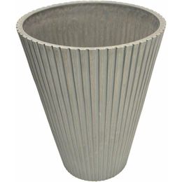 Runde Vase Outdoor -Kegelfasergarten mit vertikalen Streifen 30x30x25 cm Arnica dekoriert - Black - Black