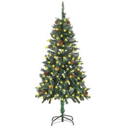 Künstlicher Weihnachtsbaum mit Beleuchtung & Zapfen 150 cm vidaXL182531