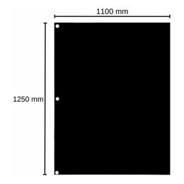 Bodenplatte Kamin Emaillierte-Stahlblech grau schwarz 1100 x 1250 mm e 34-Rechteck