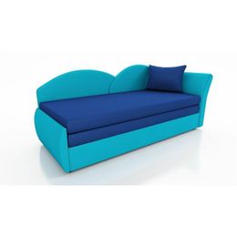 Sofa Schlafsofa inklusive Bettkasten alina / l- Stoff Alova Türkis / Blau