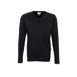 Herren V-Pullover Premium-Cotton 143 Gr. s schwarz - schwarz - HAKRO