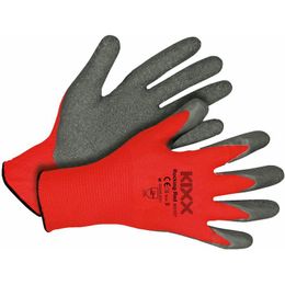 KIXX Handschuhe für die Gartenarbeit - Rot/Grau - Größe 8