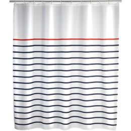 Duschvorhang Marine White, Textil (Polyester), 180 x 200 cm, waschbar, Mehrfarbig, Polyester mehrfarbig - mehrfarbig - Wenko