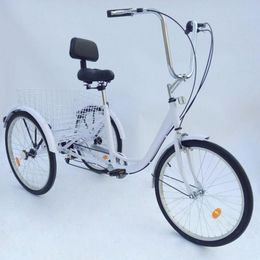 3-Rad-Fahrrad 24' 6 Gänge Erwachsene Trike Dreirad Fahrrad Fahrrad Pedal Fahrrad Fahrrad Fahrrad mit Korb